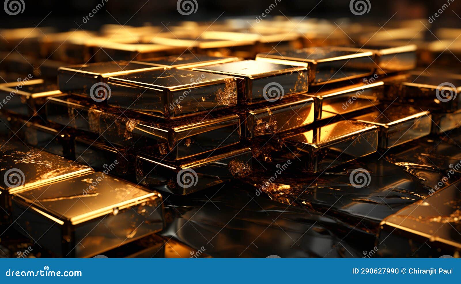 A Lot of Gold Bars on a Black Background Stock Photo - Image of money ...