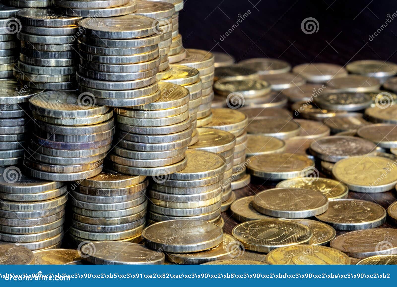 A Lot of Gold Coins are Lined Up in a Pyramid Stock Image - Image of ...