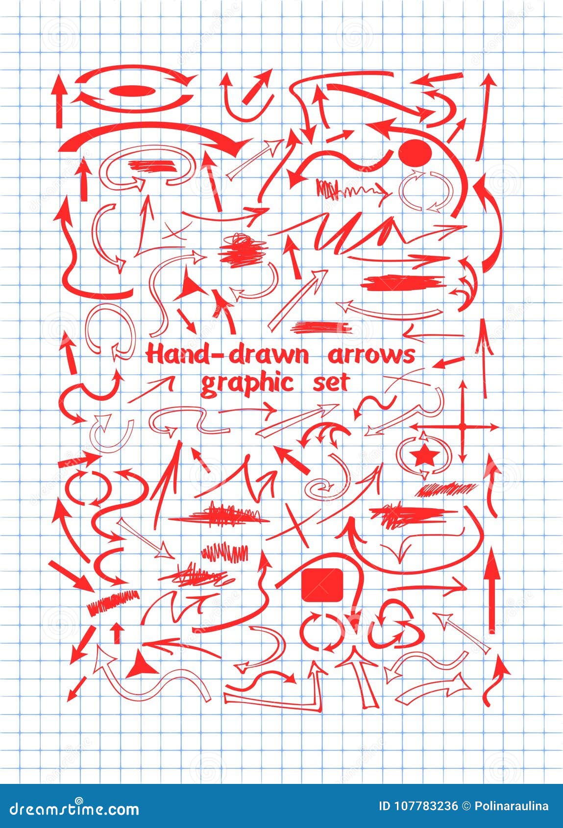 The Arrows in Red Ink on Notebook Sheet Stock Photo - Illustration of ...