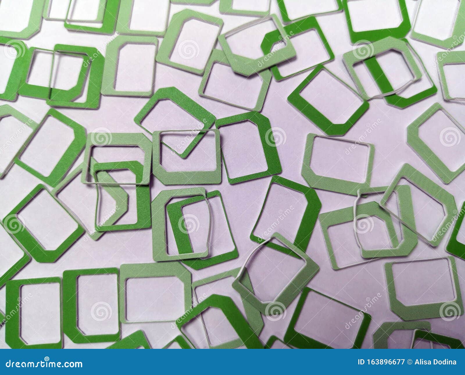 A Lot of Green Plastic SIM Frames Stock Image - Image of ancient ...