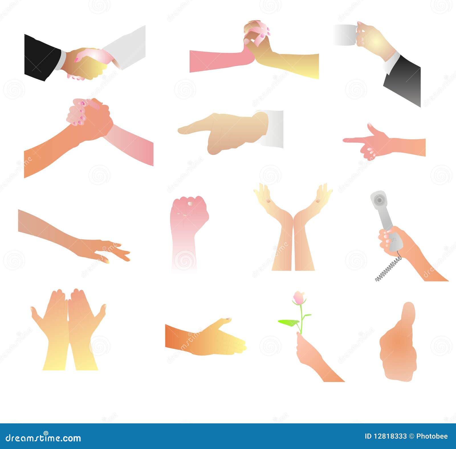 A lot of hand stock illustration. Illustration of holding - 12818333