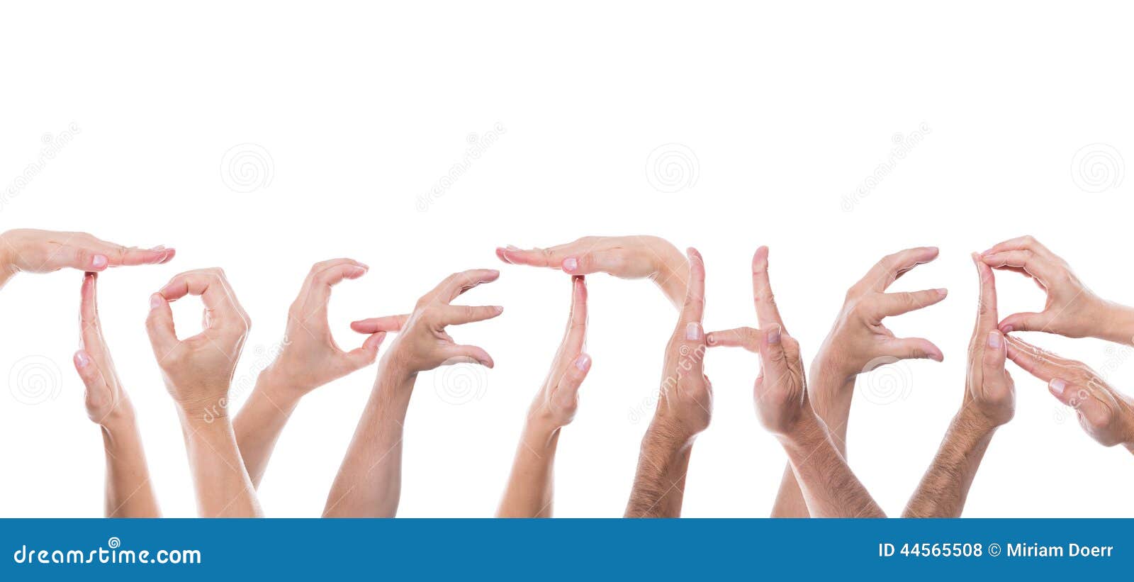 Lot of Hands Form the Word Together Stock Photo - Image of work, hands ...