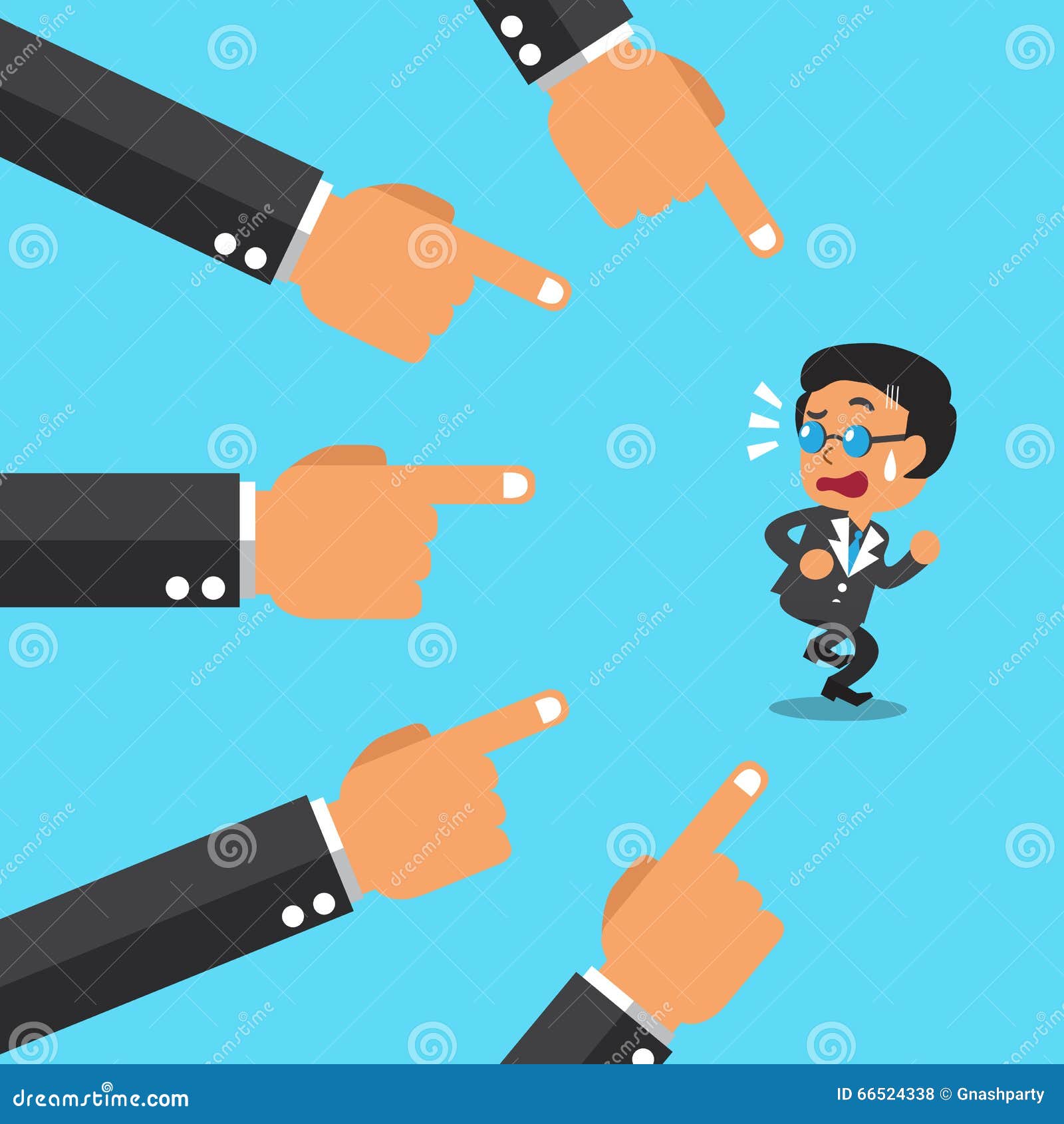A Lot of Hands Pointing a Businessman Stock Vector - Illustration of ...