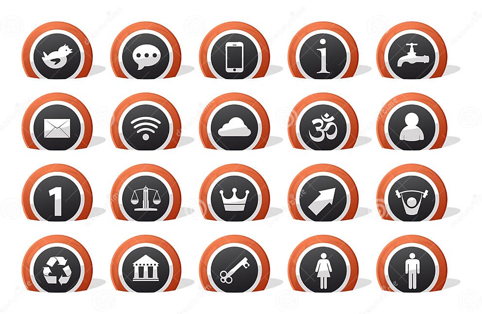 Lot of icons stock vector. Illustration of button, abstract - 25350009