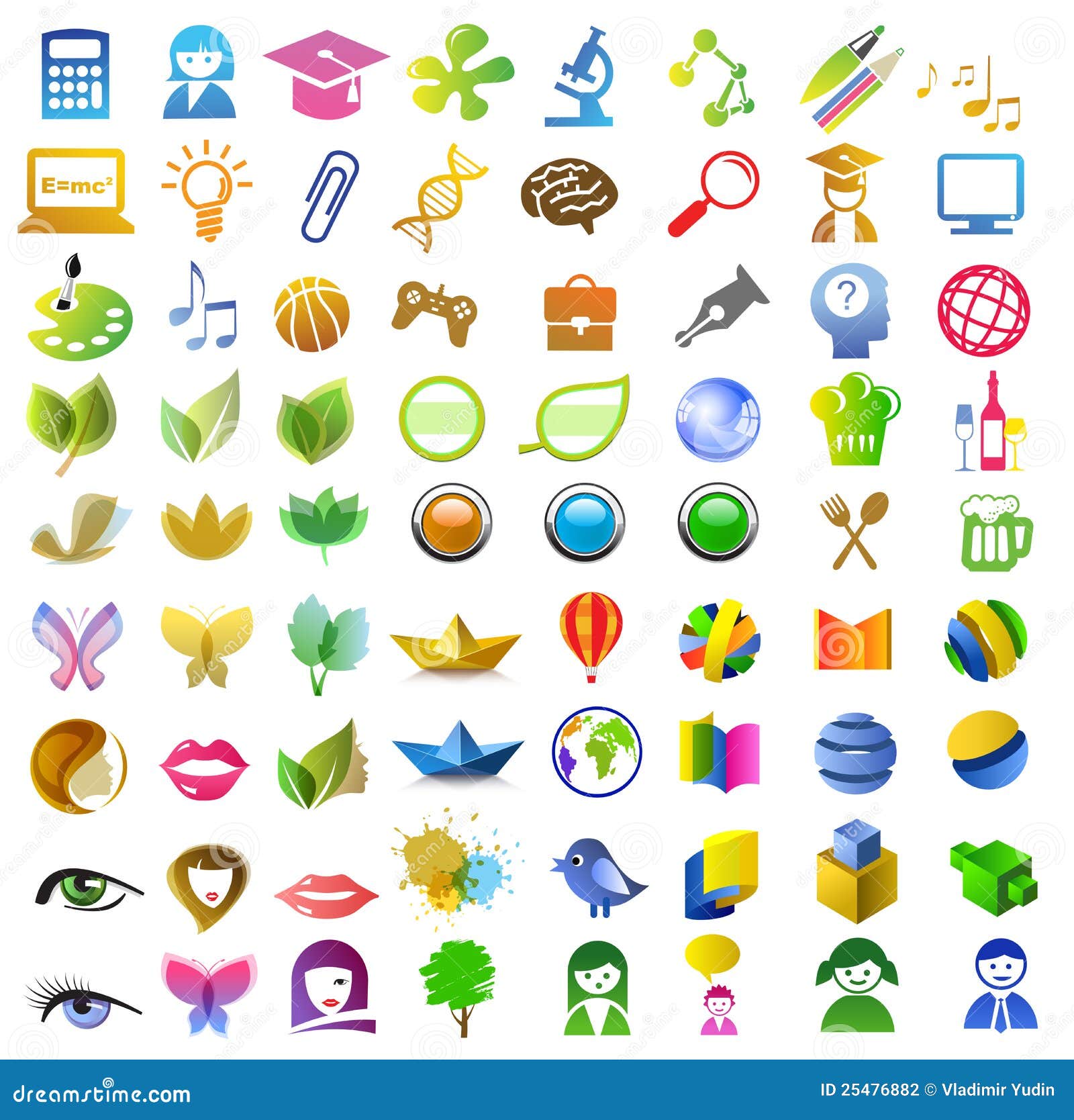 A lot of icons stock illustration. Illustration of design - 25476882