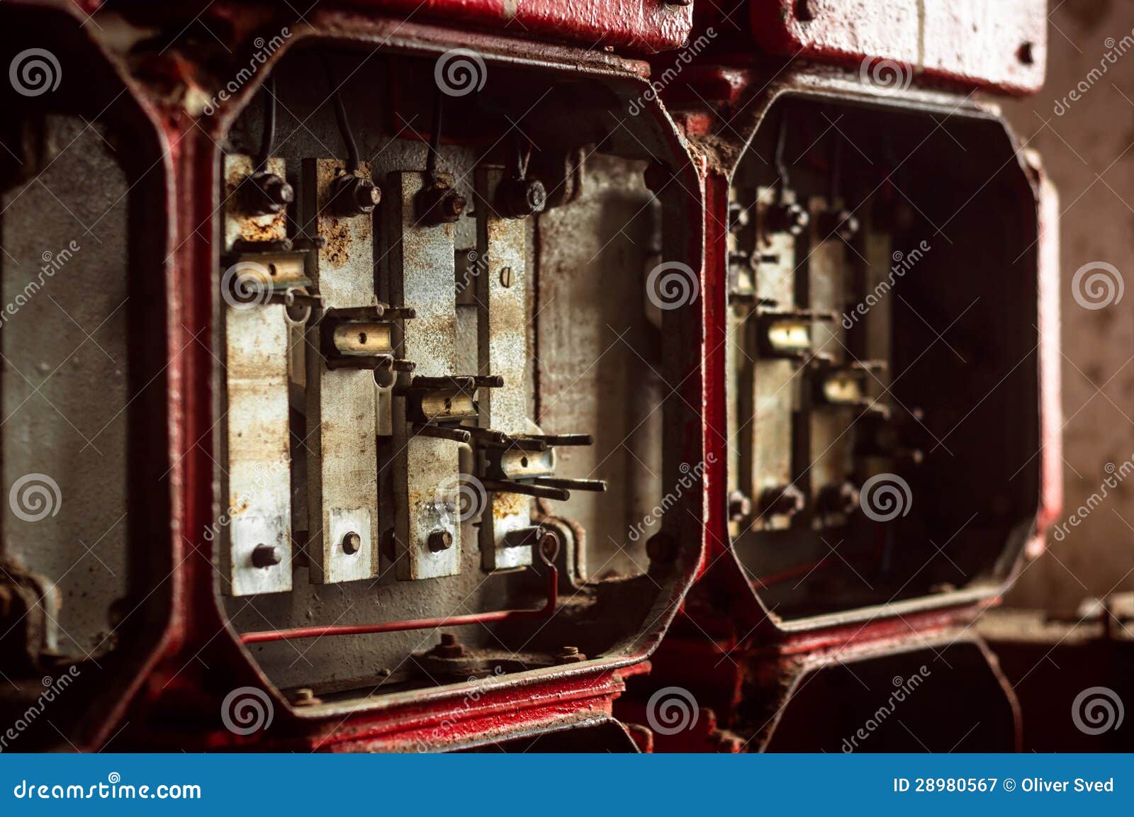 Lot of junction boxes stock image. Image of button, rusty - 28980567