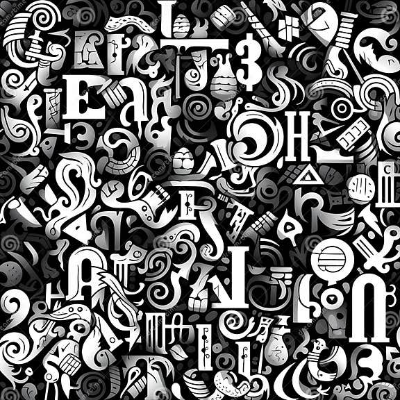 A Lot of Letters and Figures in Different Fonts and Sizes that Create a ...
