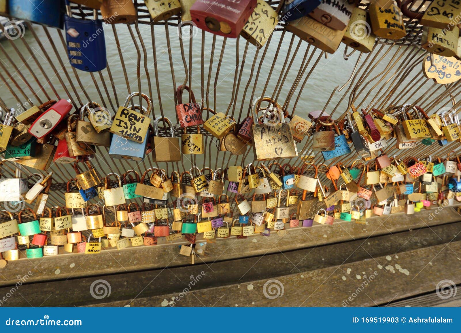 Lot of Locks at Bridge in Paris Editorial Stock Photo - Image of nice ...