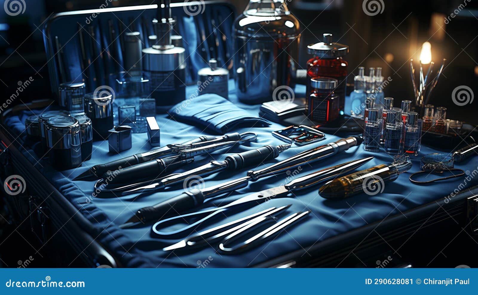 A Lot of Medical Tools on the Operation Board Stock Image - Image of ...