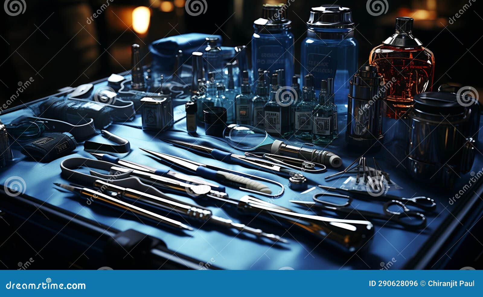 A Lot of Medical Tools on the Operation Board Stock Photo - Image of ...