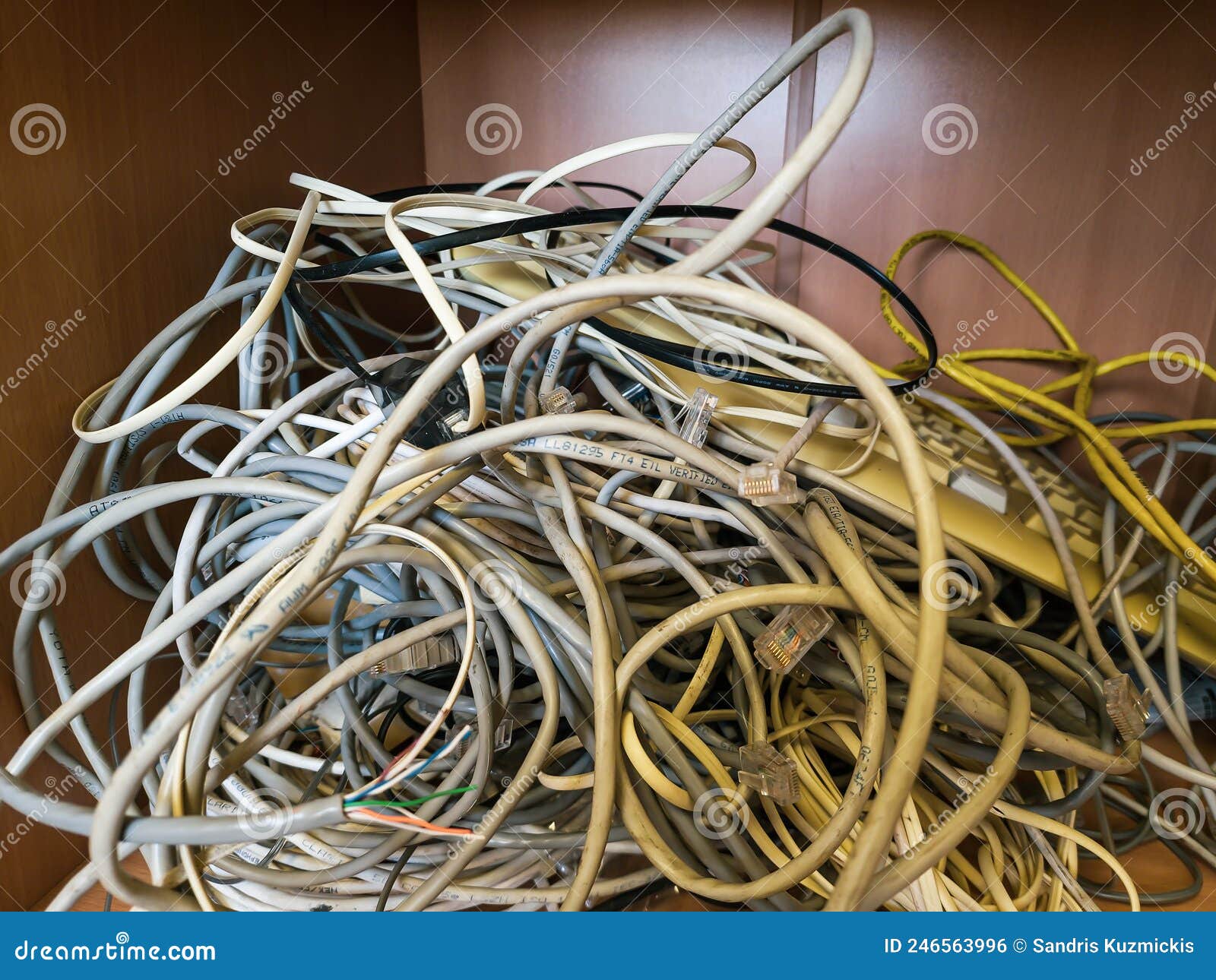 Messy Network Cables Stock Image | CartoonDealer.com #161972761