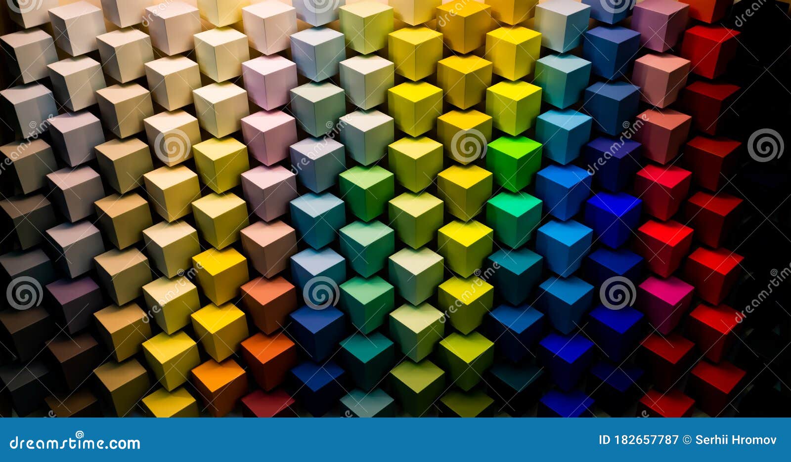 A Lot of Multi-colored Cubes. Technological Solution. 3D Illustration ...