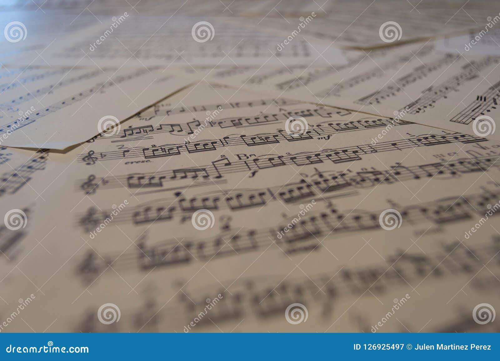 A lot of music scores. stock image. Image of musical - 126925497