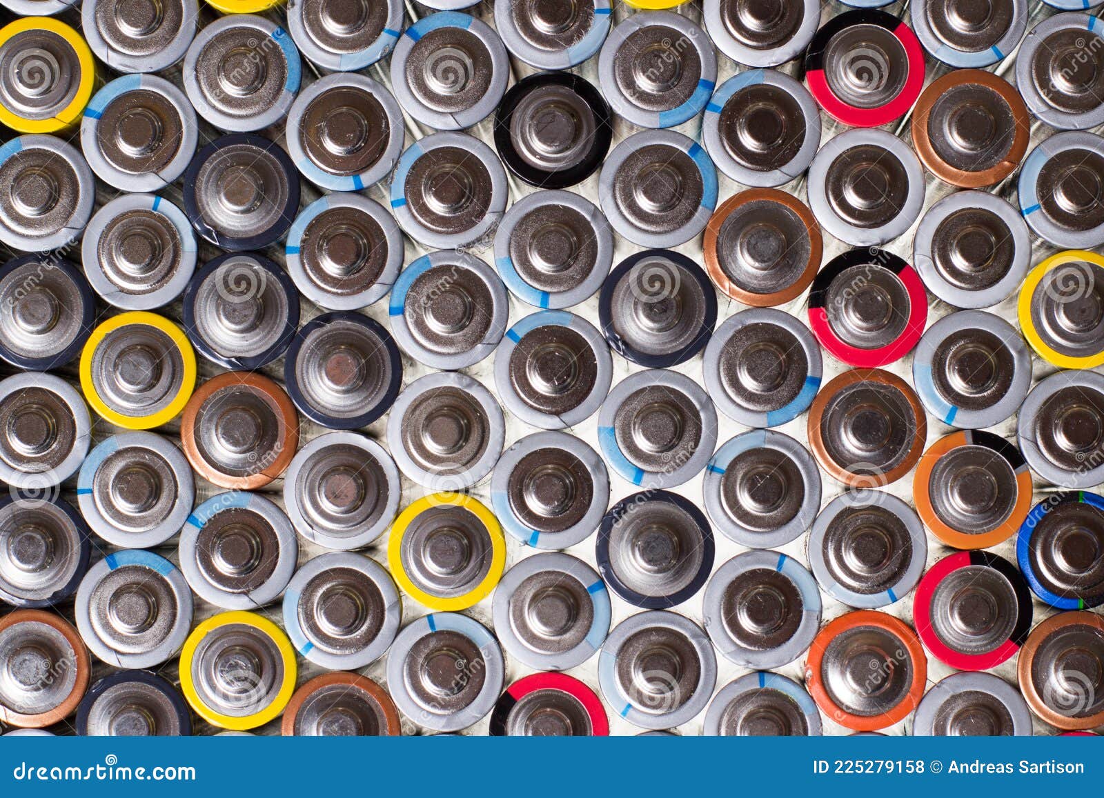 A Lot of Old AAA Batteries Lined Up in a Row Stock Photo - Image of ...