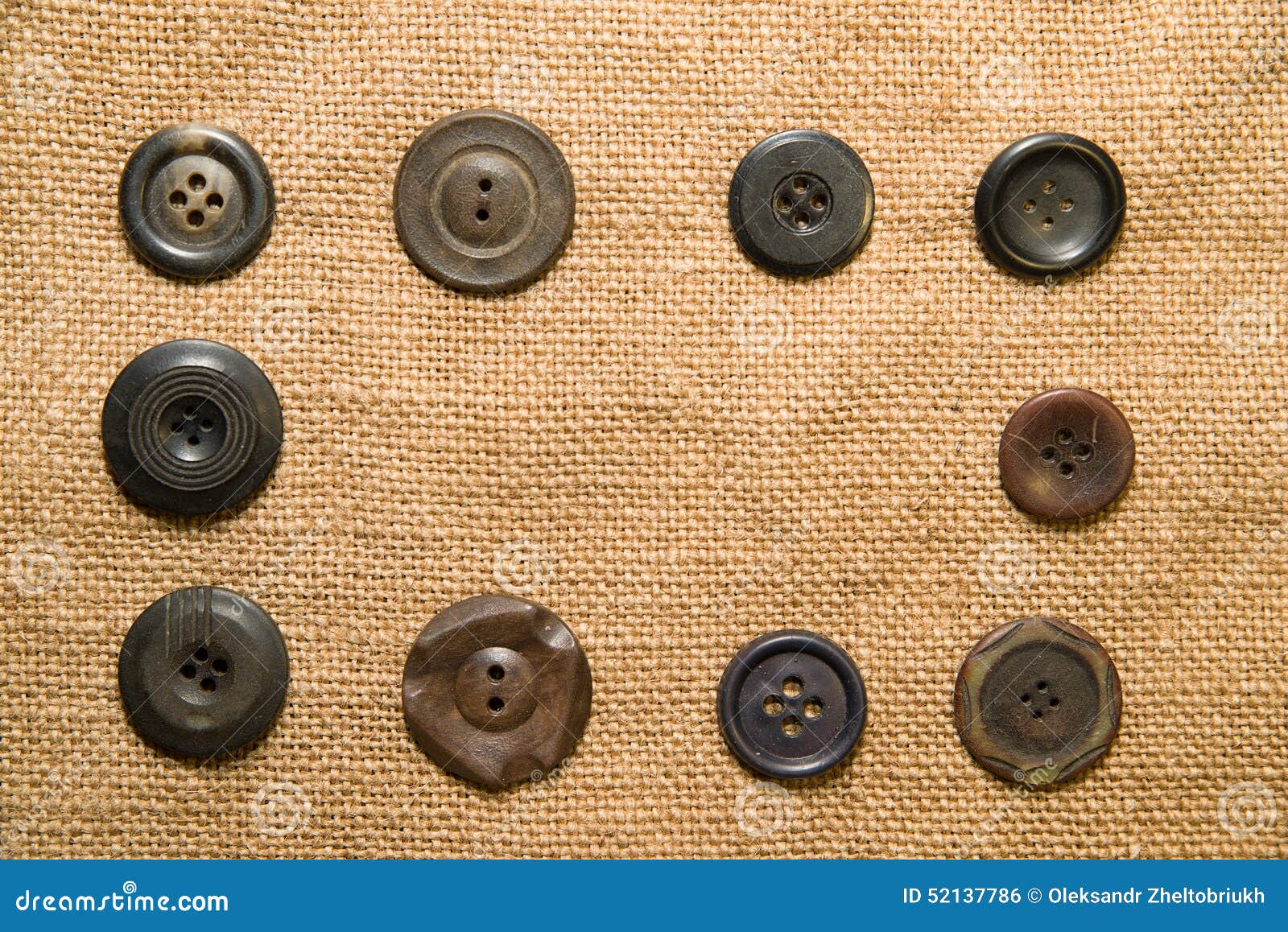 A Lot of Old Buttons on the Old Cloth Stock Photo - Image of clasp ...