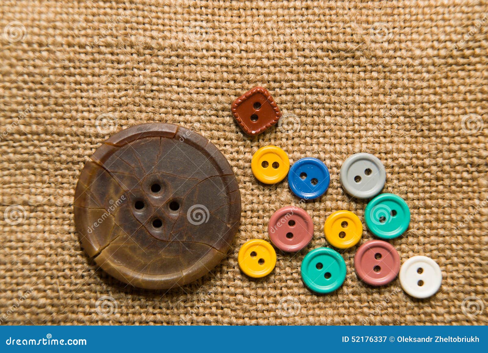 A Lot of Old Buttons on the Old Cloth Stock Image - Image of round ...