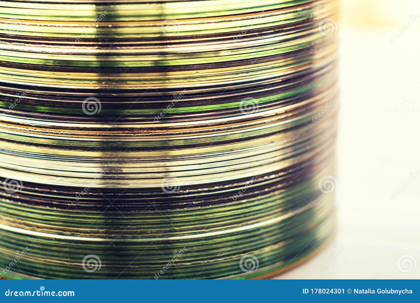 Lot of Old CDs Stacked on the Windowsill Stock Image - Image of hoap ...