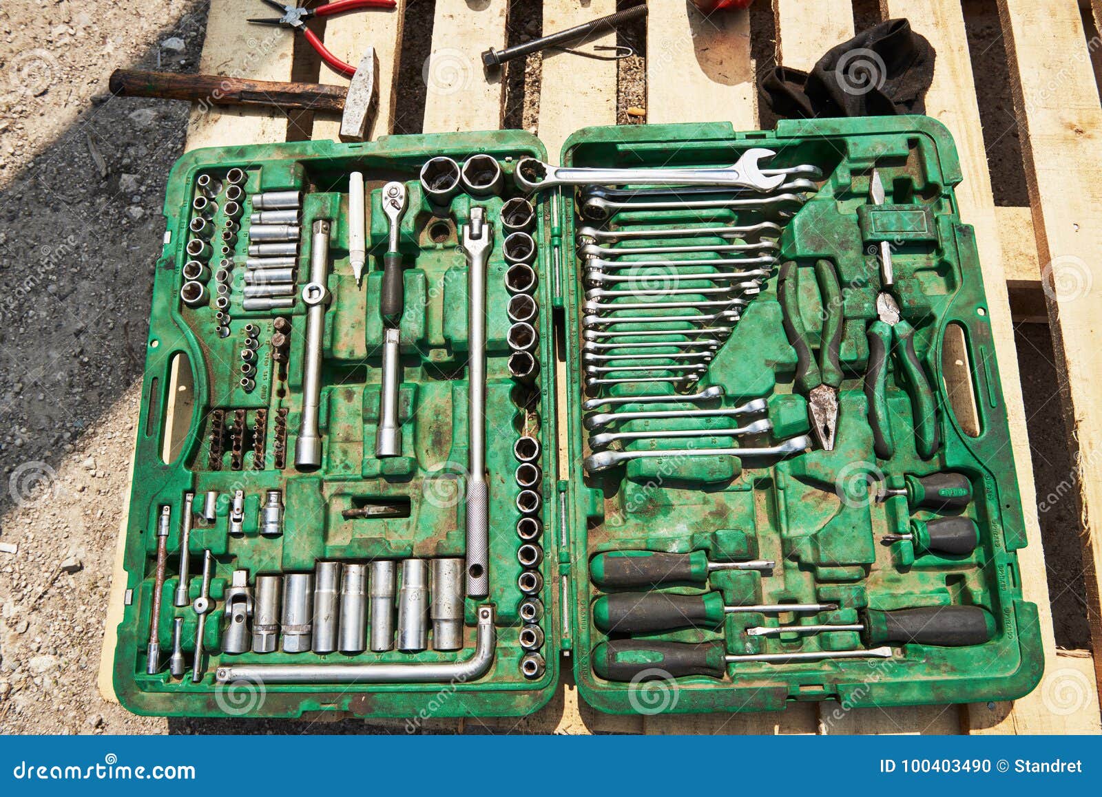 A Lot of Old Instruments in Tool Box Stock Photo - Image of carpentry ...