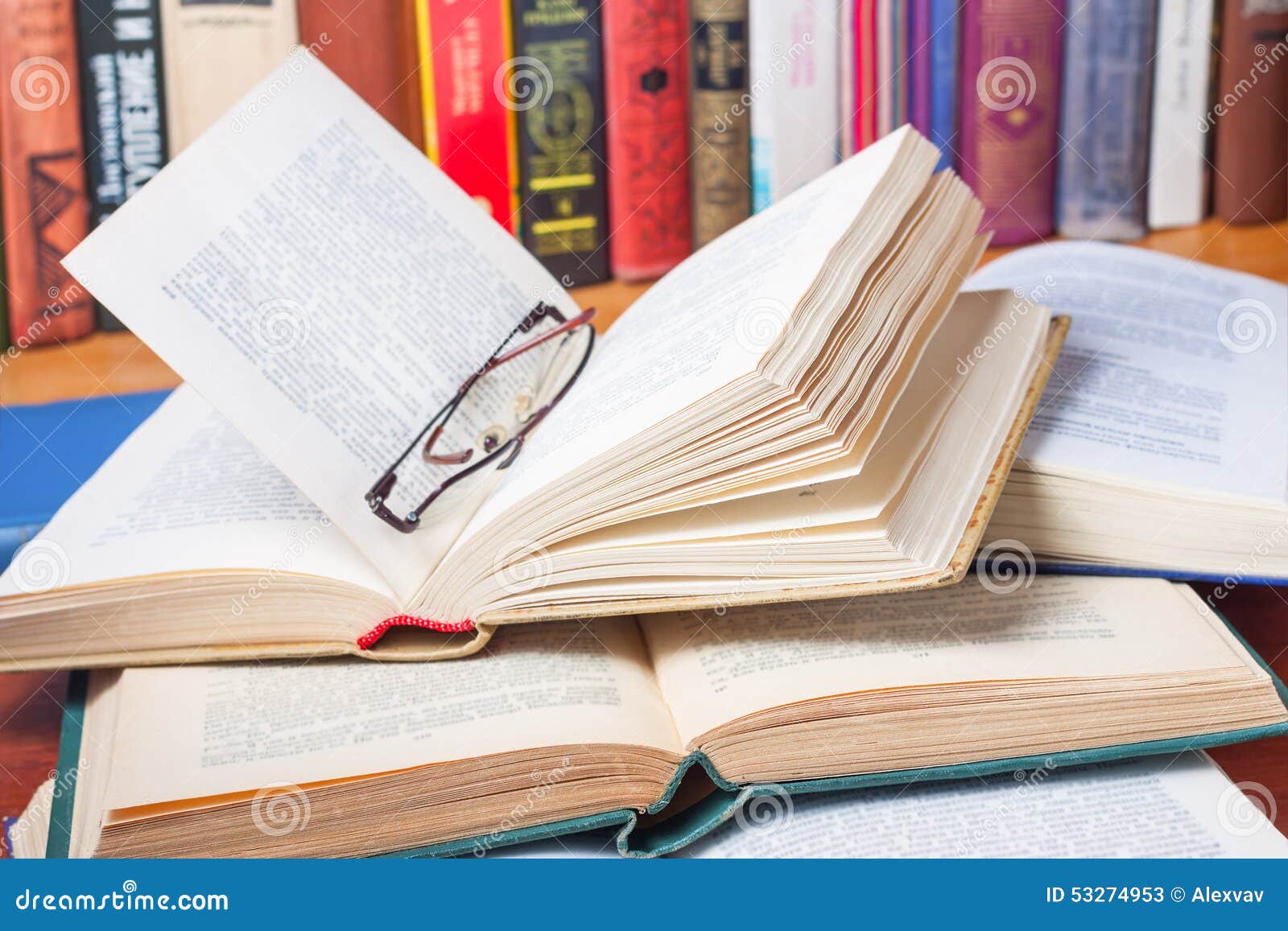A Lot of Open Books on the Desk Stock Image - Image of litarary ...