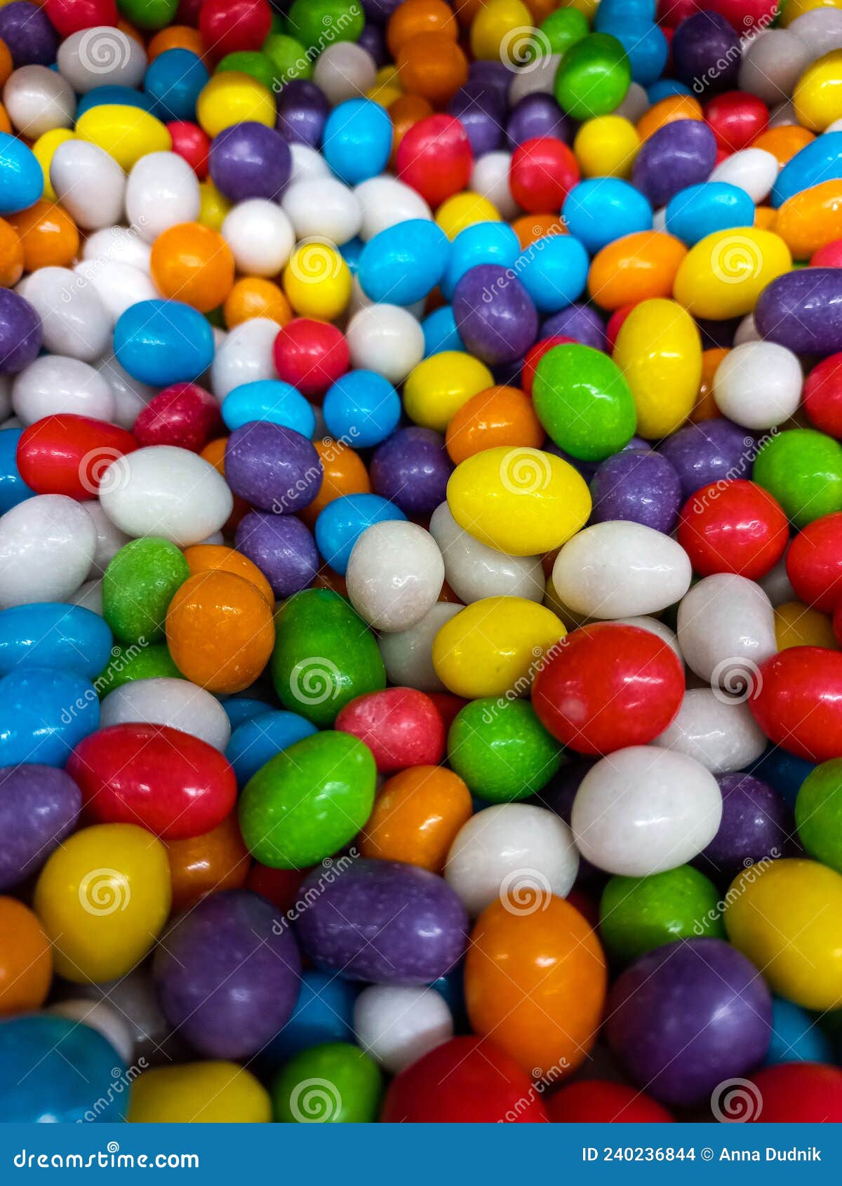 A Lot of Oval Candies in Multi-colored Glaze Stock Photo - Image of ...