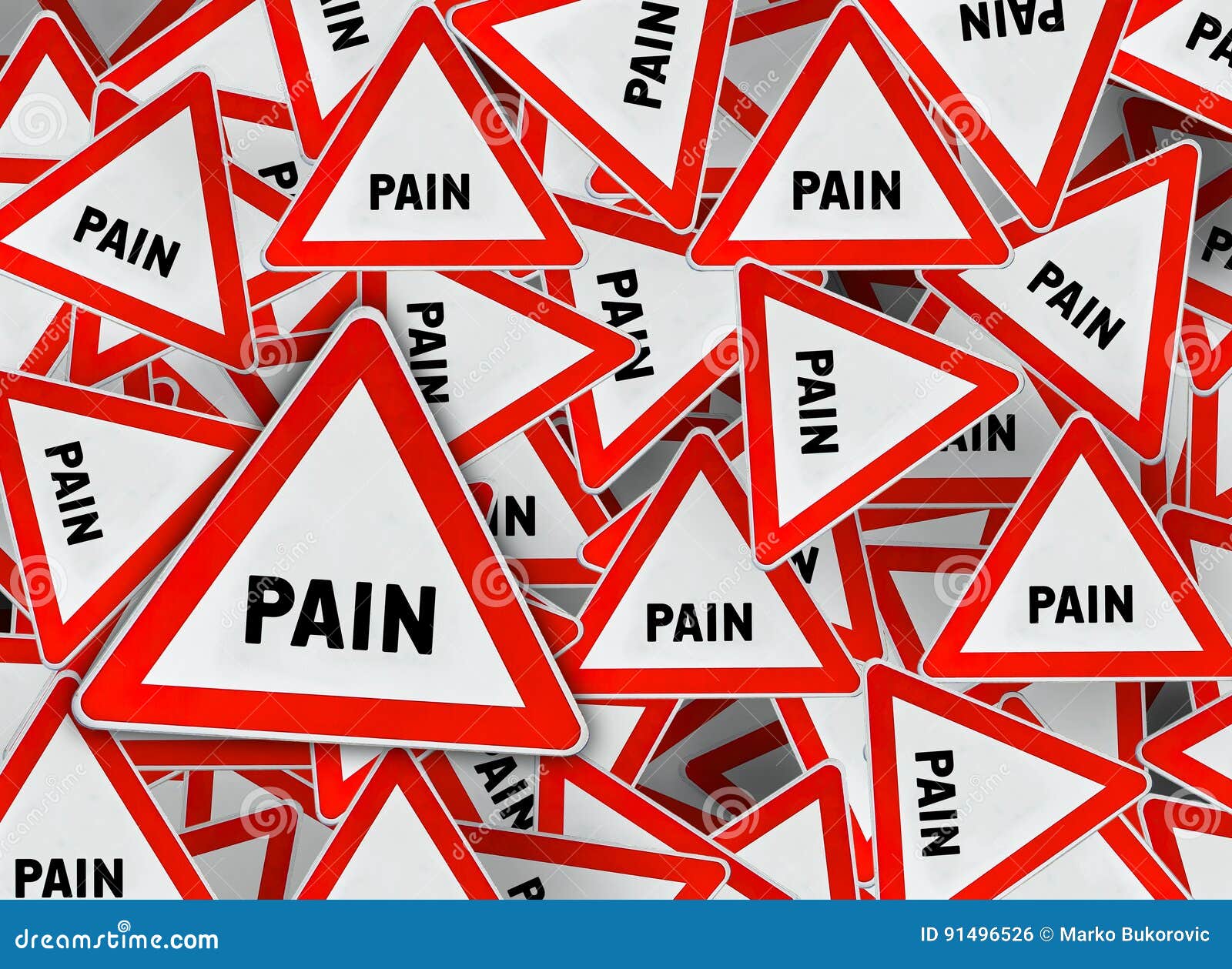 A Lot of Pain Triangle Road Sign Stock Illustration - Illustration of ...
