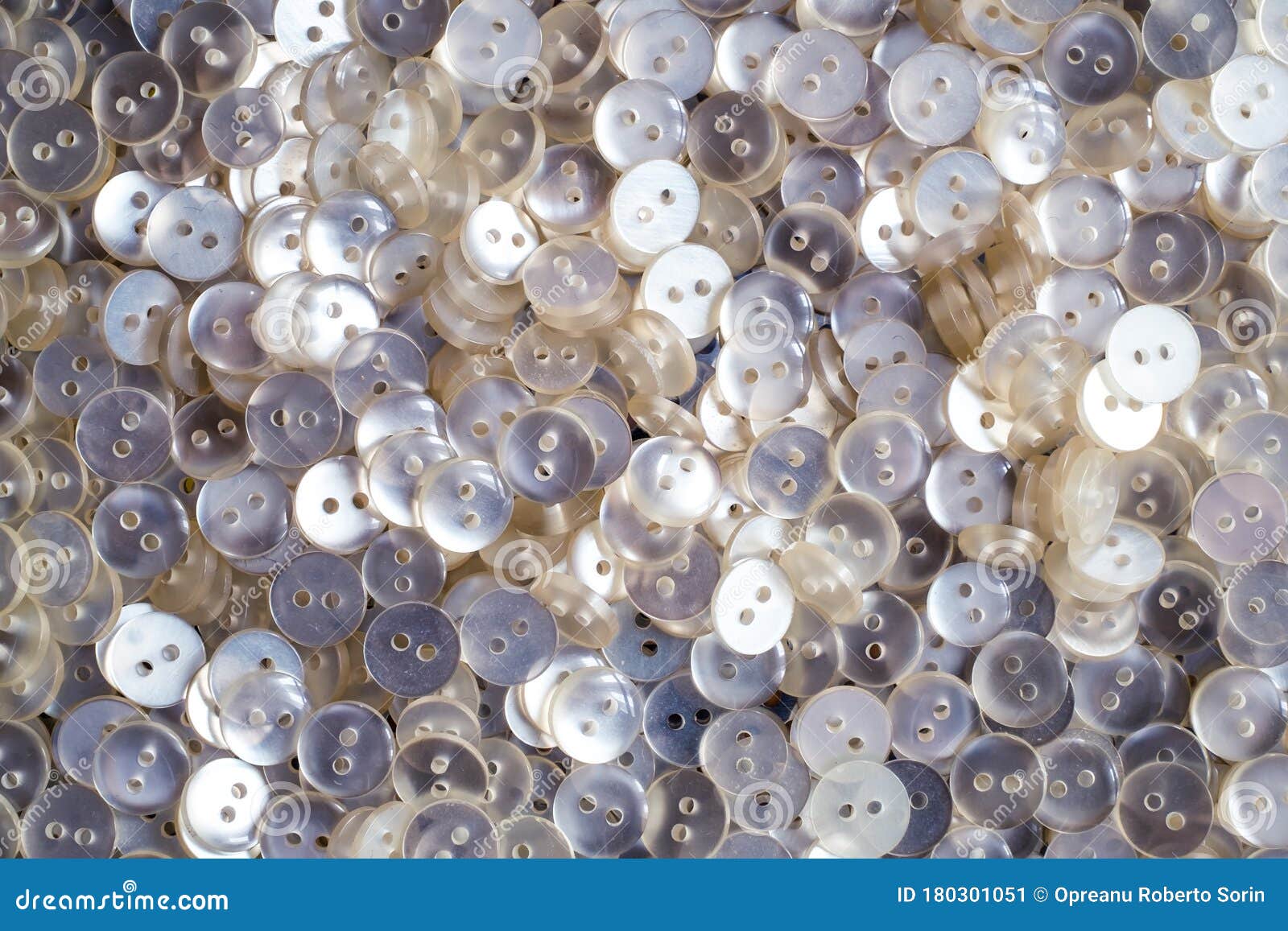 A Lot of Pearl White Plastic Buttons Stock Image - Image of tailoring ...