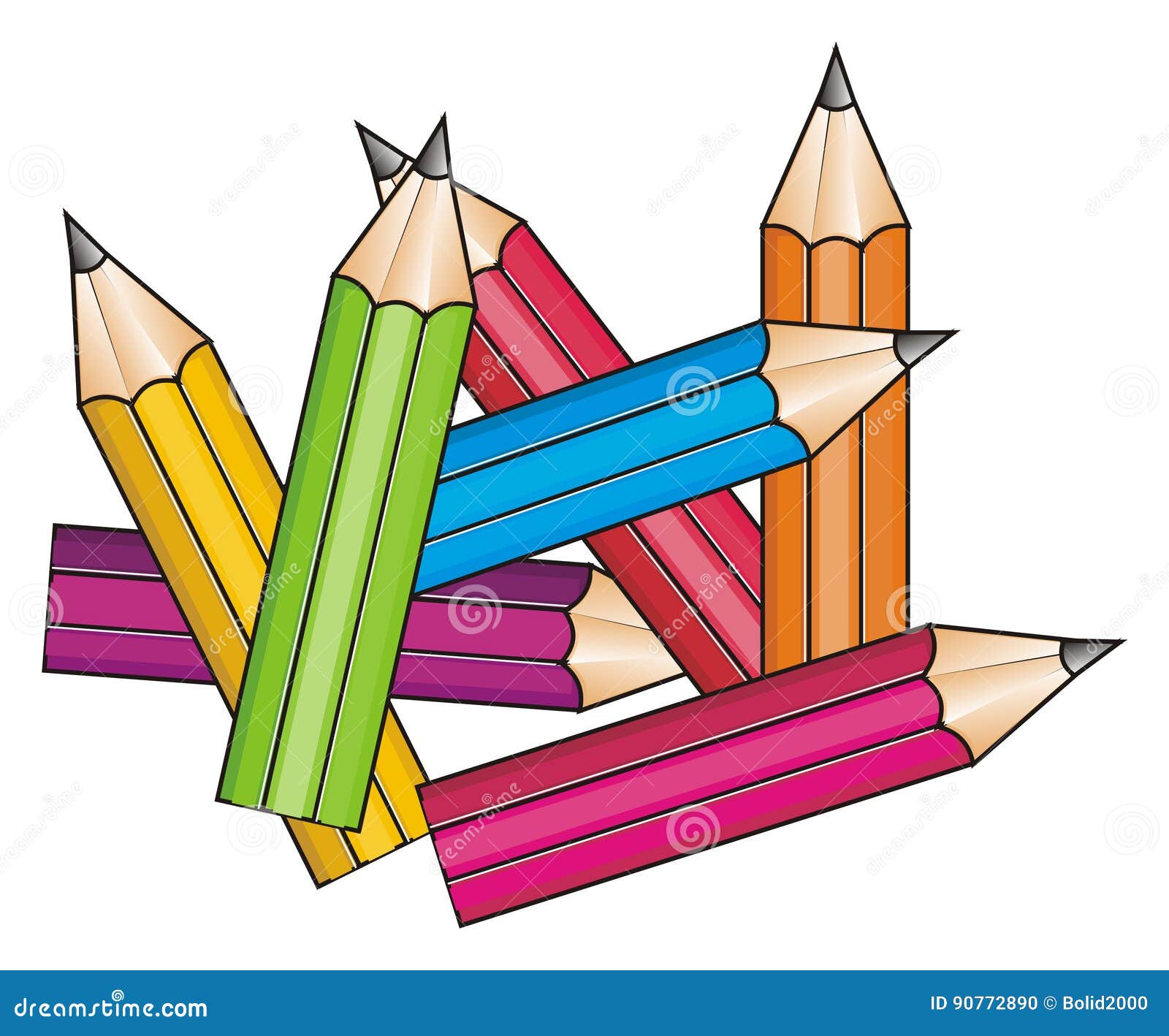 A lot of pencil stock illustration. Illustration of school - 90772890