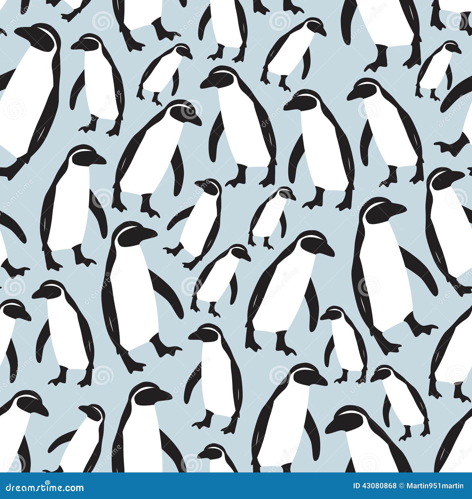 A Lot Of Penguins Seamless Pattern Stock Vector - Image: 43080868