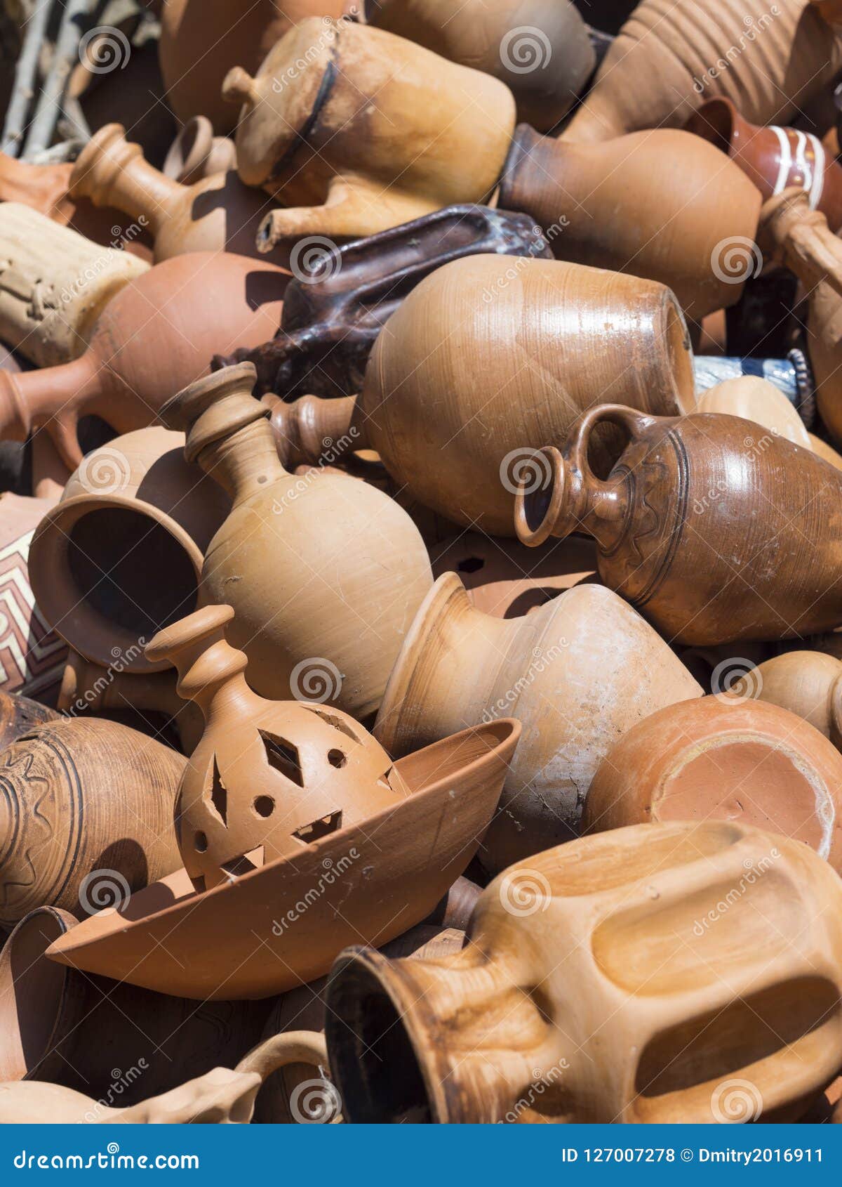 A Lot of Pottery. Different Ceramic Vases and Pots Stock Photo - Image ...