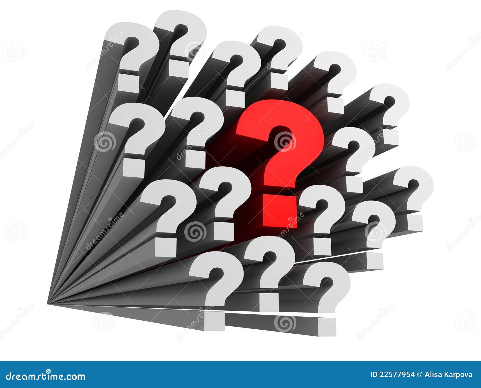A Lot of Question Marks with One Big Red Question Stock Illustration ...