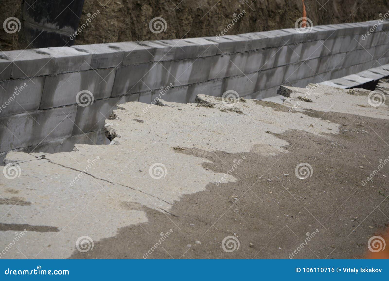 A Lot and Road Repair Concrete Work Stock Photo - Image of line ...