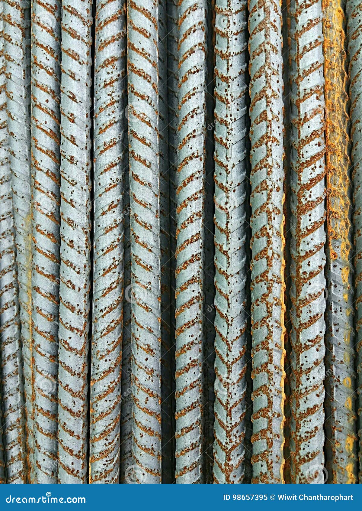 A Lot of Rusted Steel Bars are Lined Up Stock Image - Image of ...