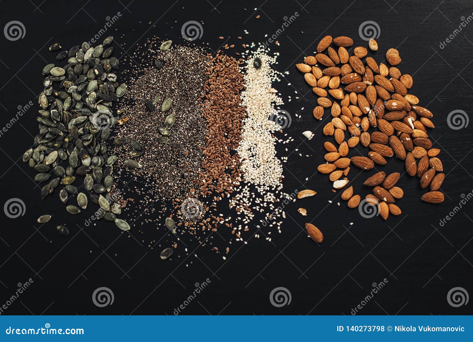 A lot of seeds stock photo. Image of chia, almond, flax - 140273798