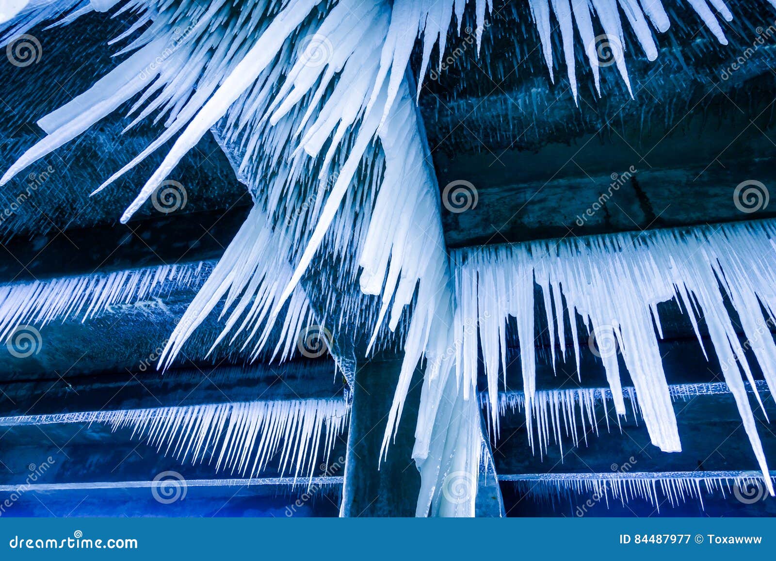 Lot of Sharp and Long Icicles Stock Image - Image of clear, icicle ...