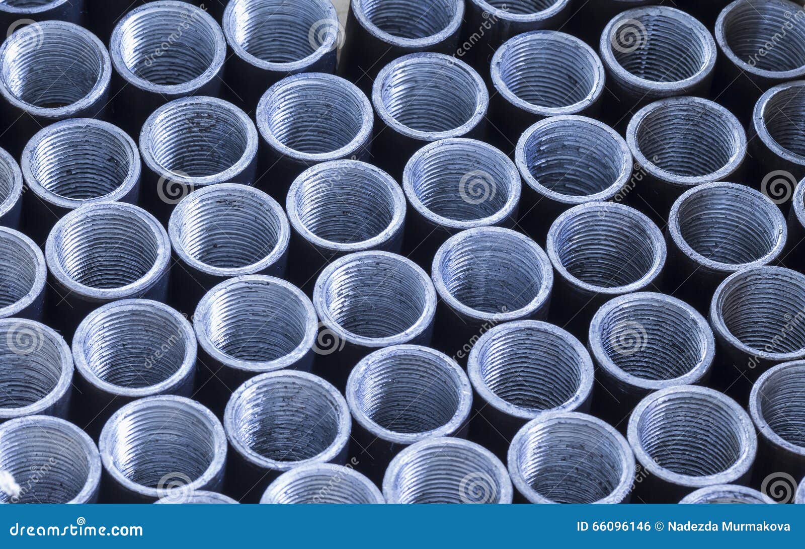 A Lot of Short Metal Pipes with External Thread Stock Photo - Image of ...