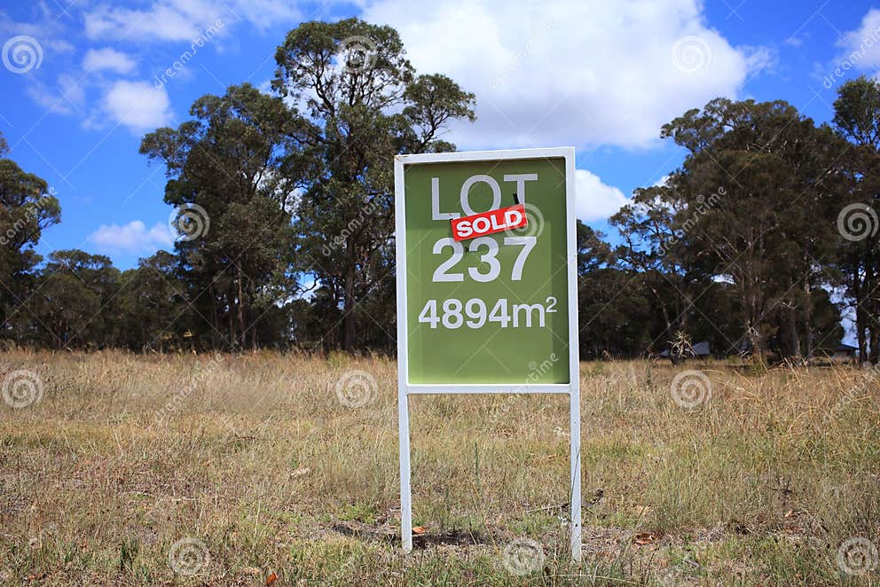 Lot sold stock image. Image of grass, billboard, invest - 28914081