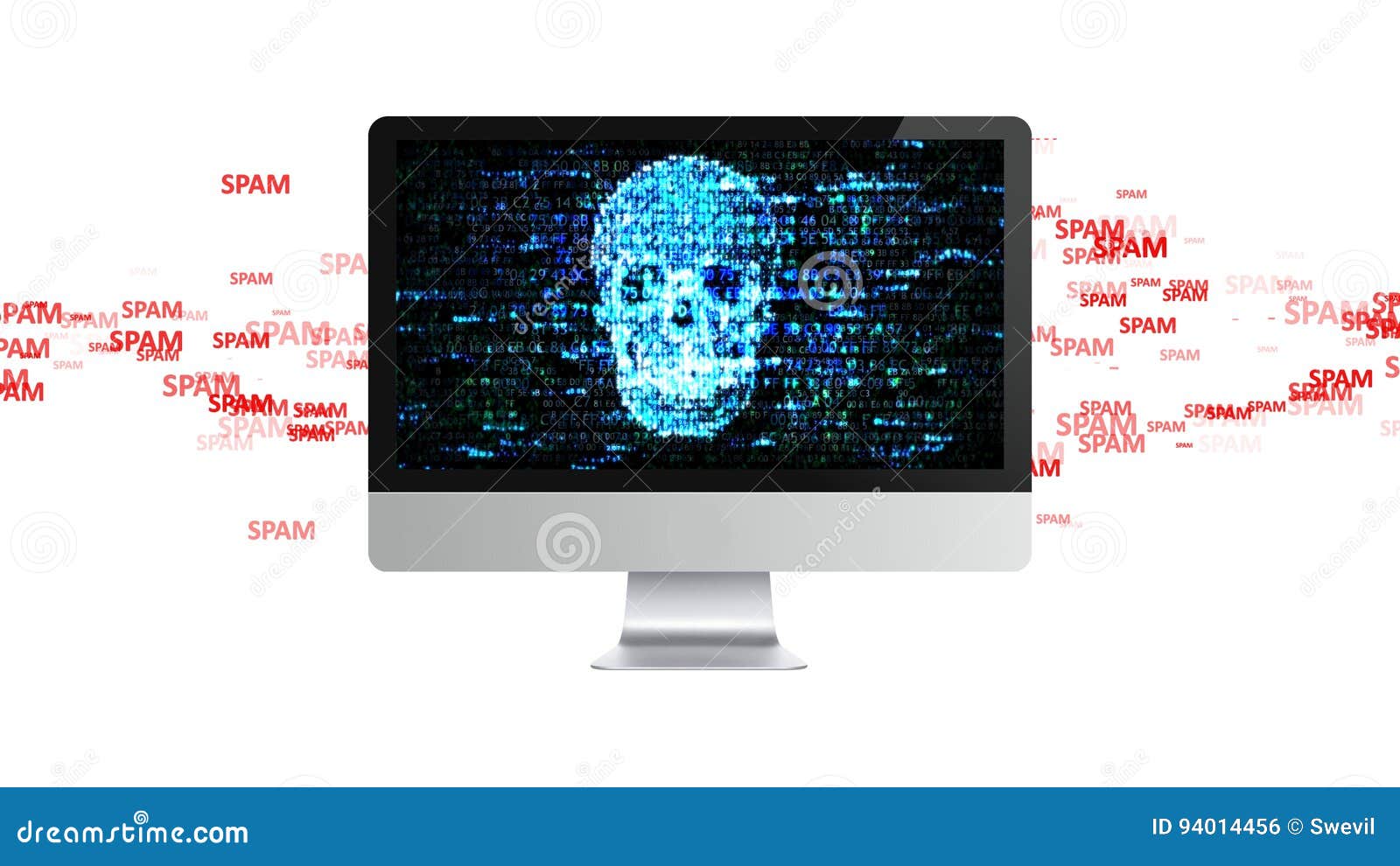 A Lot of Spam. a Large Amount of Spam is Attacked by a Computer Stock ...