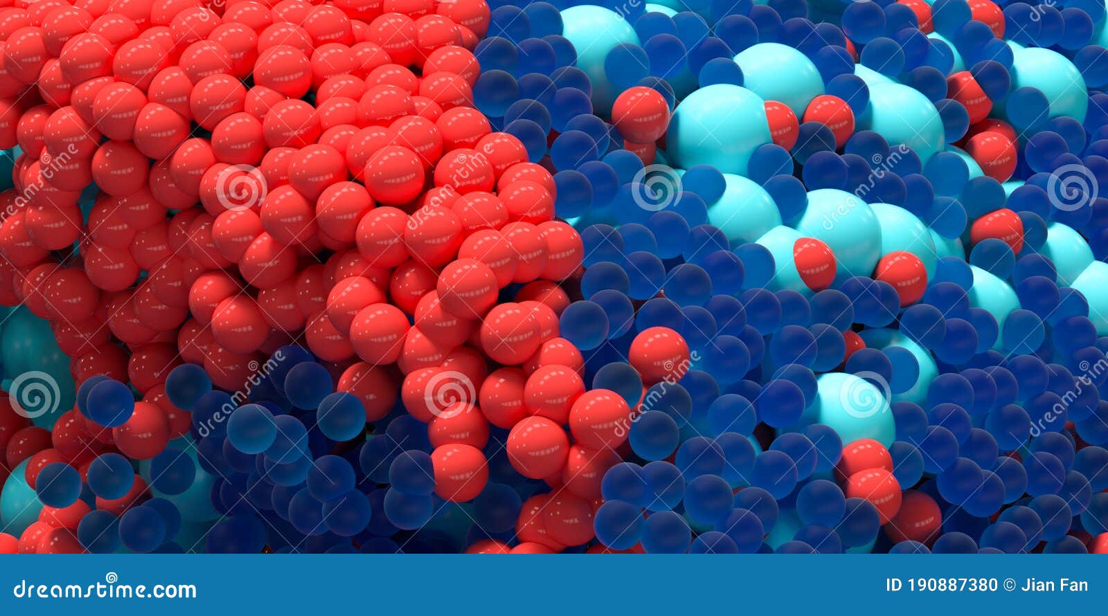 A Lot of Spherical Particles Flock Together, 3d Rendering Stock ...