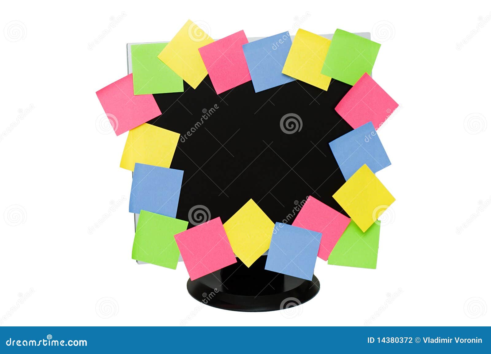 A Lot of Stickers on the Monitor Stock Photo - Image of employment ...