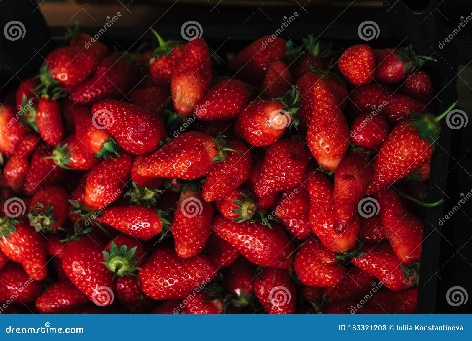 A Lot of Strawberries in a Box. Stock Photo - Image of sweet, pattern ...