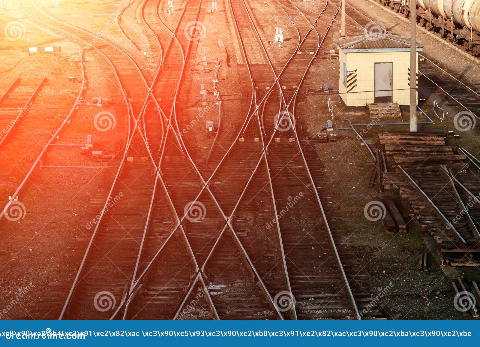 A Lot of Tangled Rail Rails, Top View. Sort Facility Stock Image ...