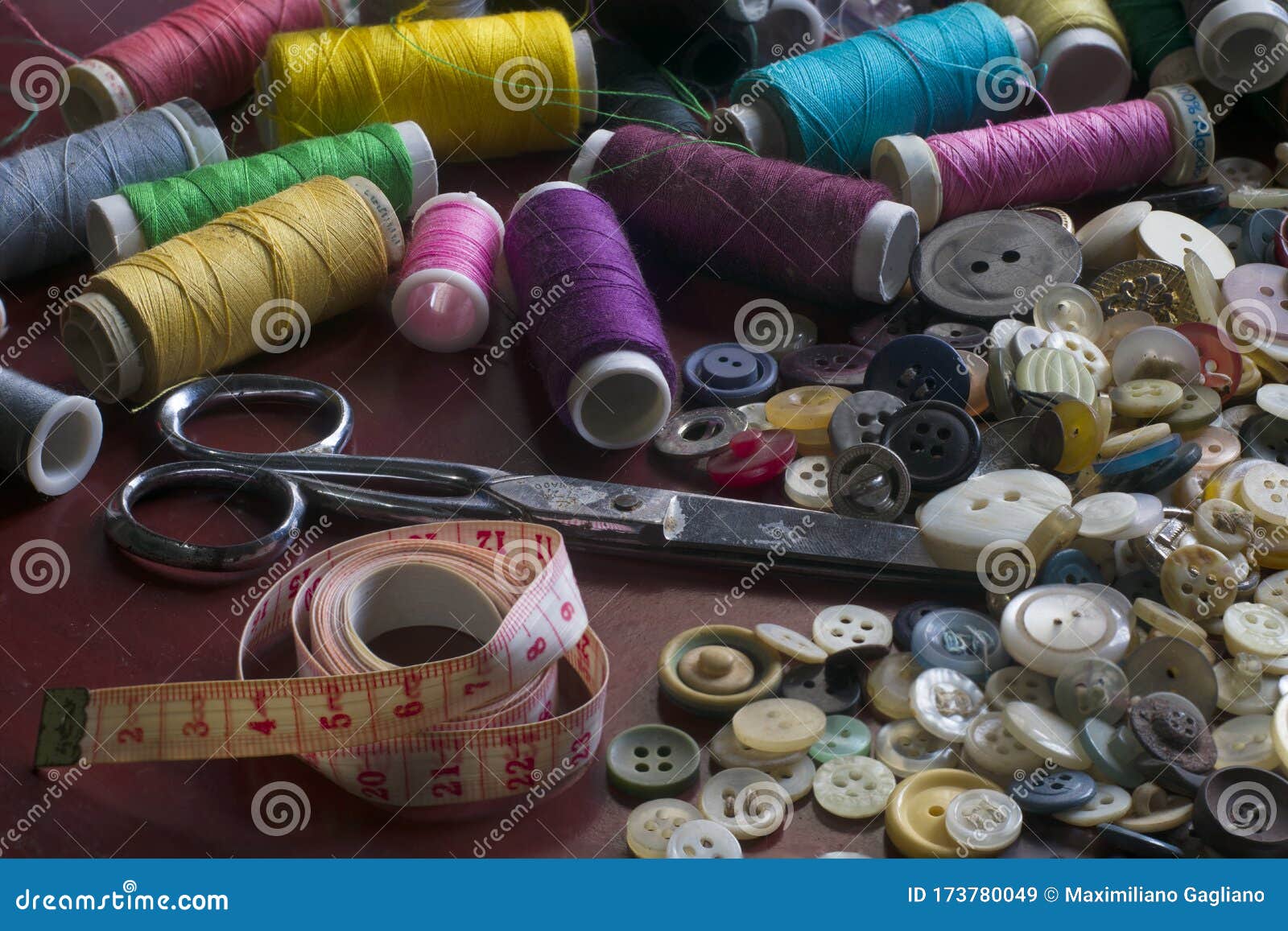 A Lot of Textile Objects and Tools Stock Image - Image of industry ...
