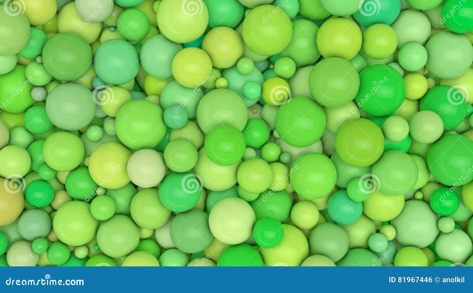 A Lot of Variation Green Color Balls. Stock Illustration - Illustration ...