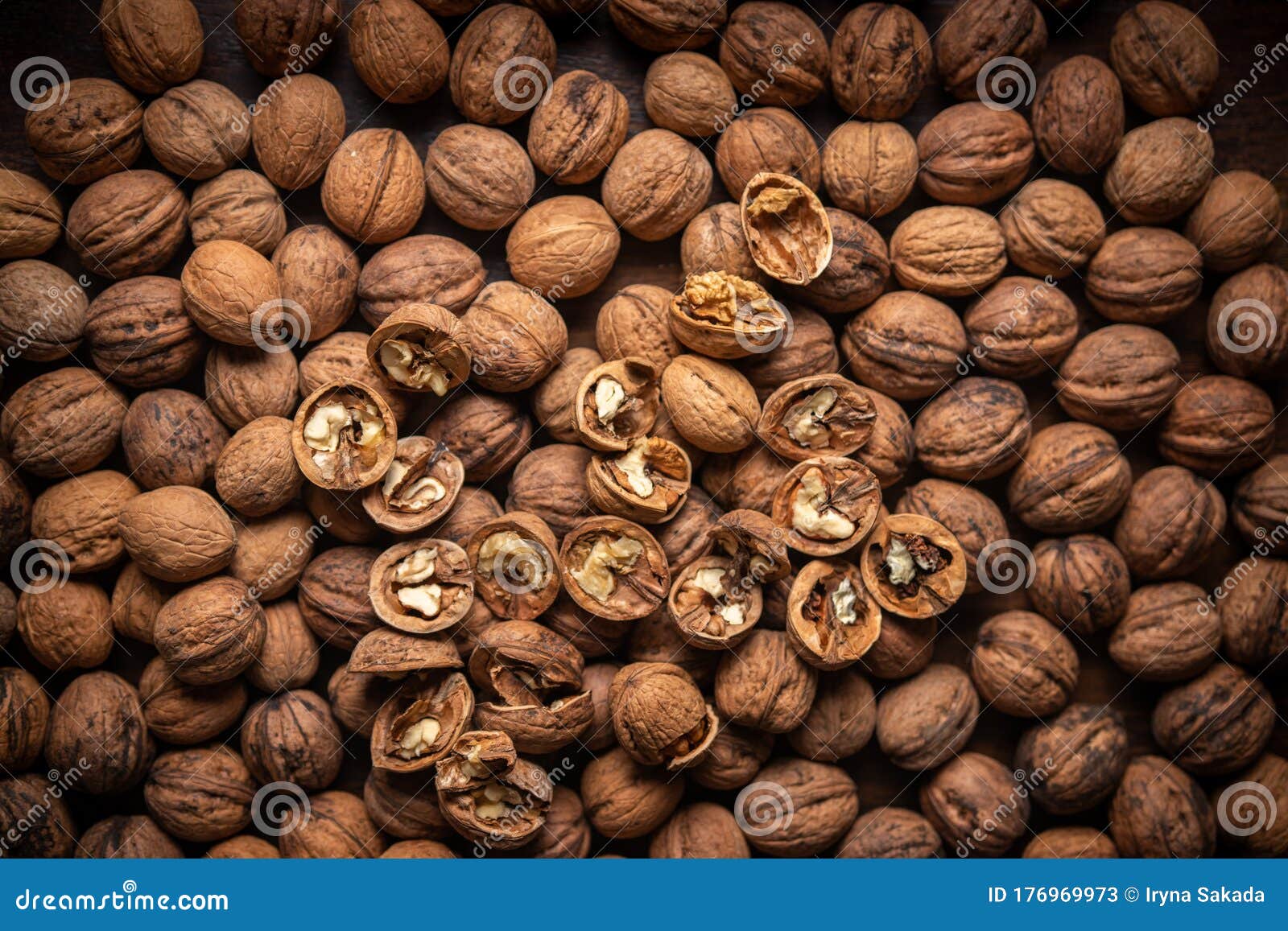A Lot of Walnuts with Shells. Walnut Kernels Stock Image - Image of ...