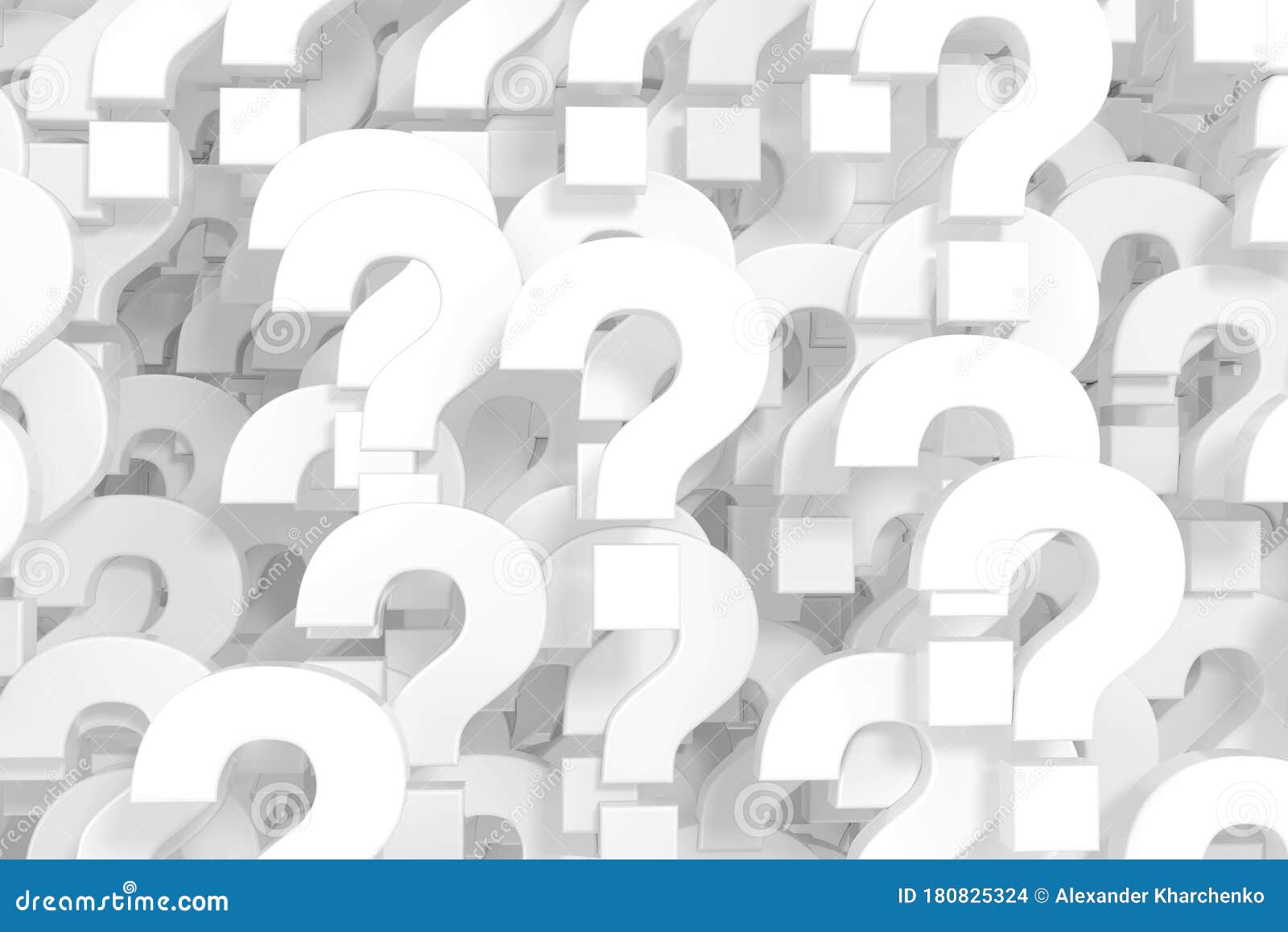 A Lot of White Question Marks As Background. 3d Rendering Stock ...