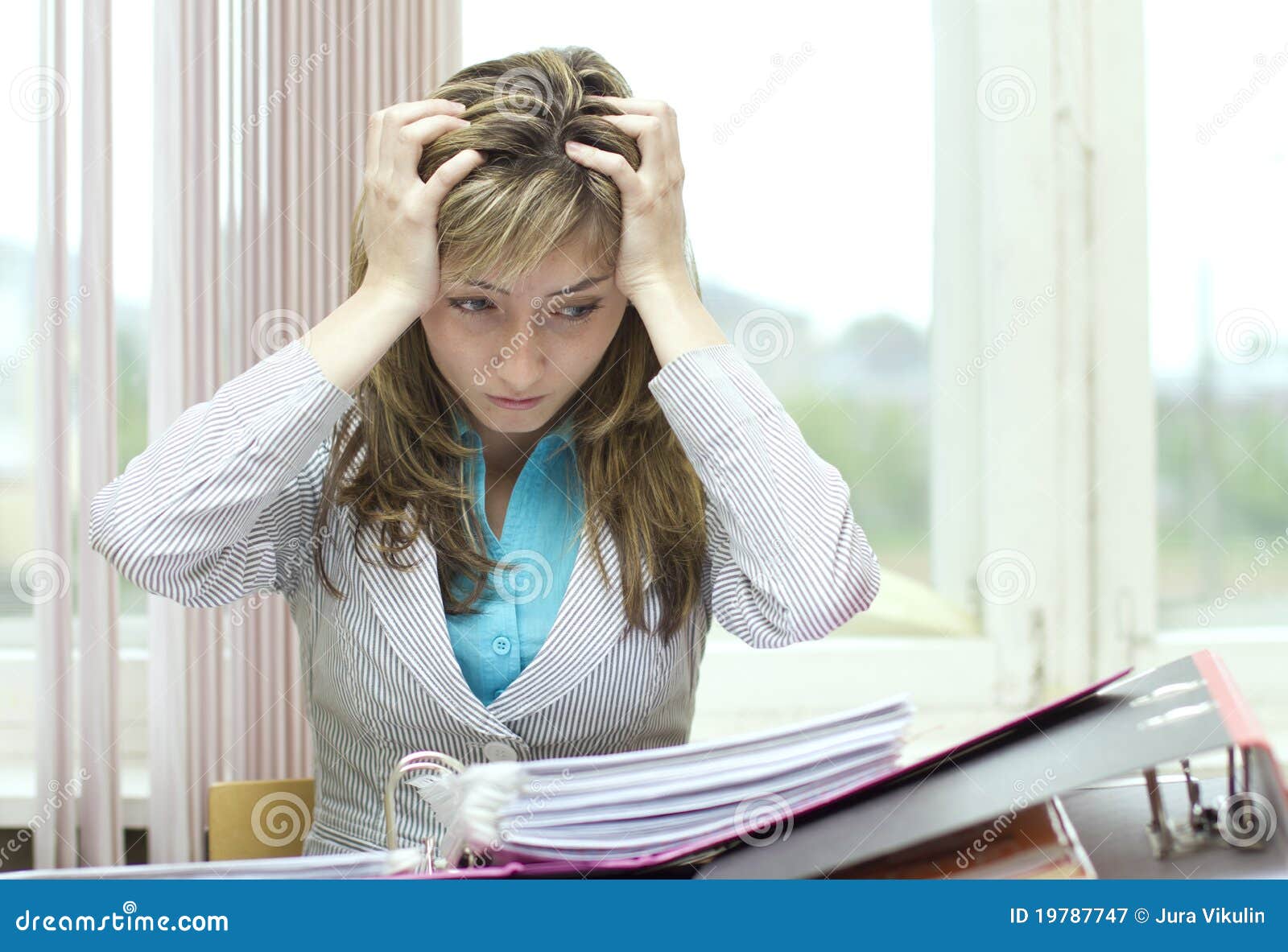 It is a lot of work stock image. Image of caucasian, female - 19787747