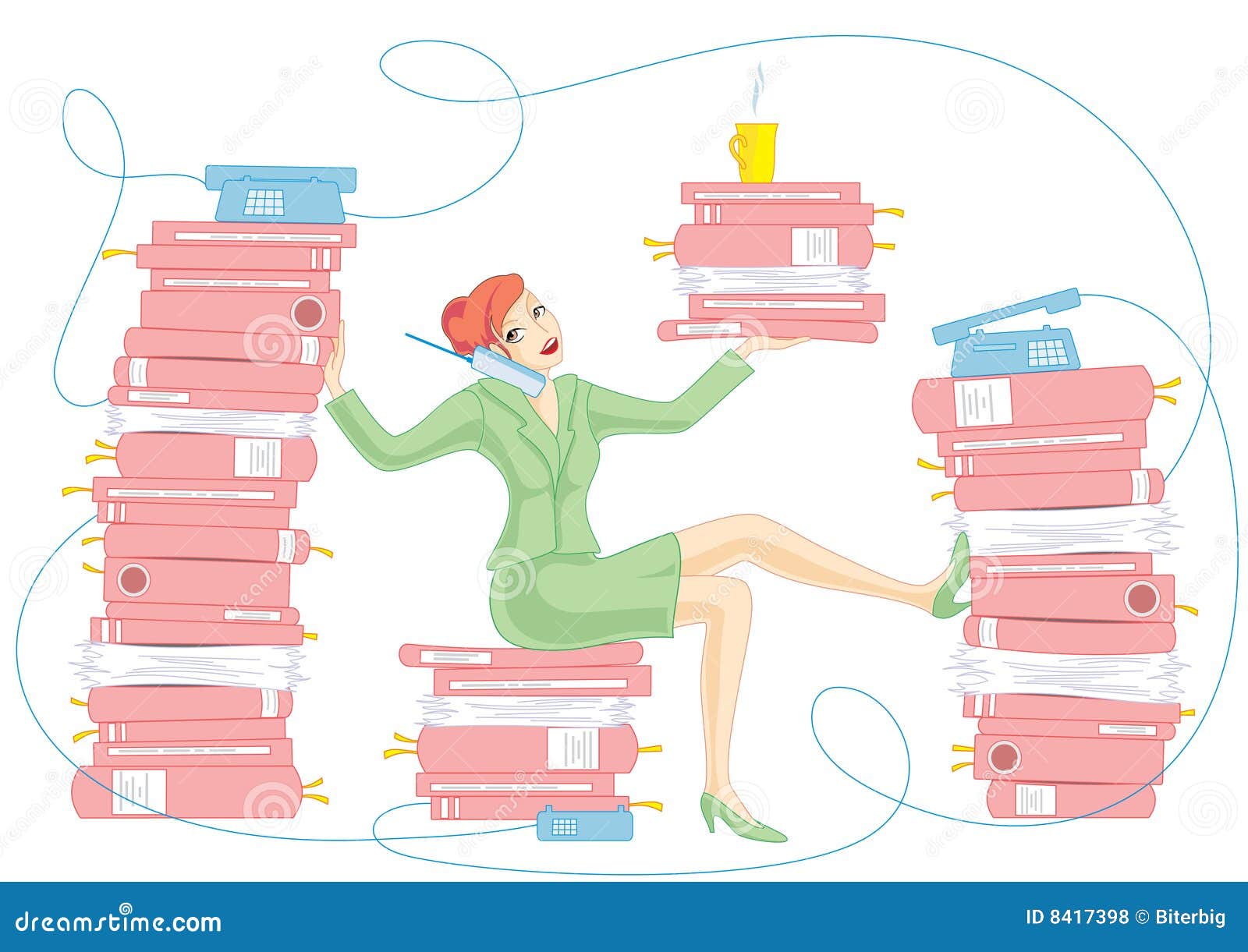 A lot of work stock vector. Illustration of talking, folders - 8417398