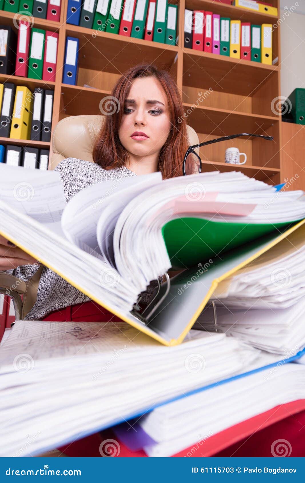 A Lot of Work for Accountant Stock Image - Image of beautiful, employee ...