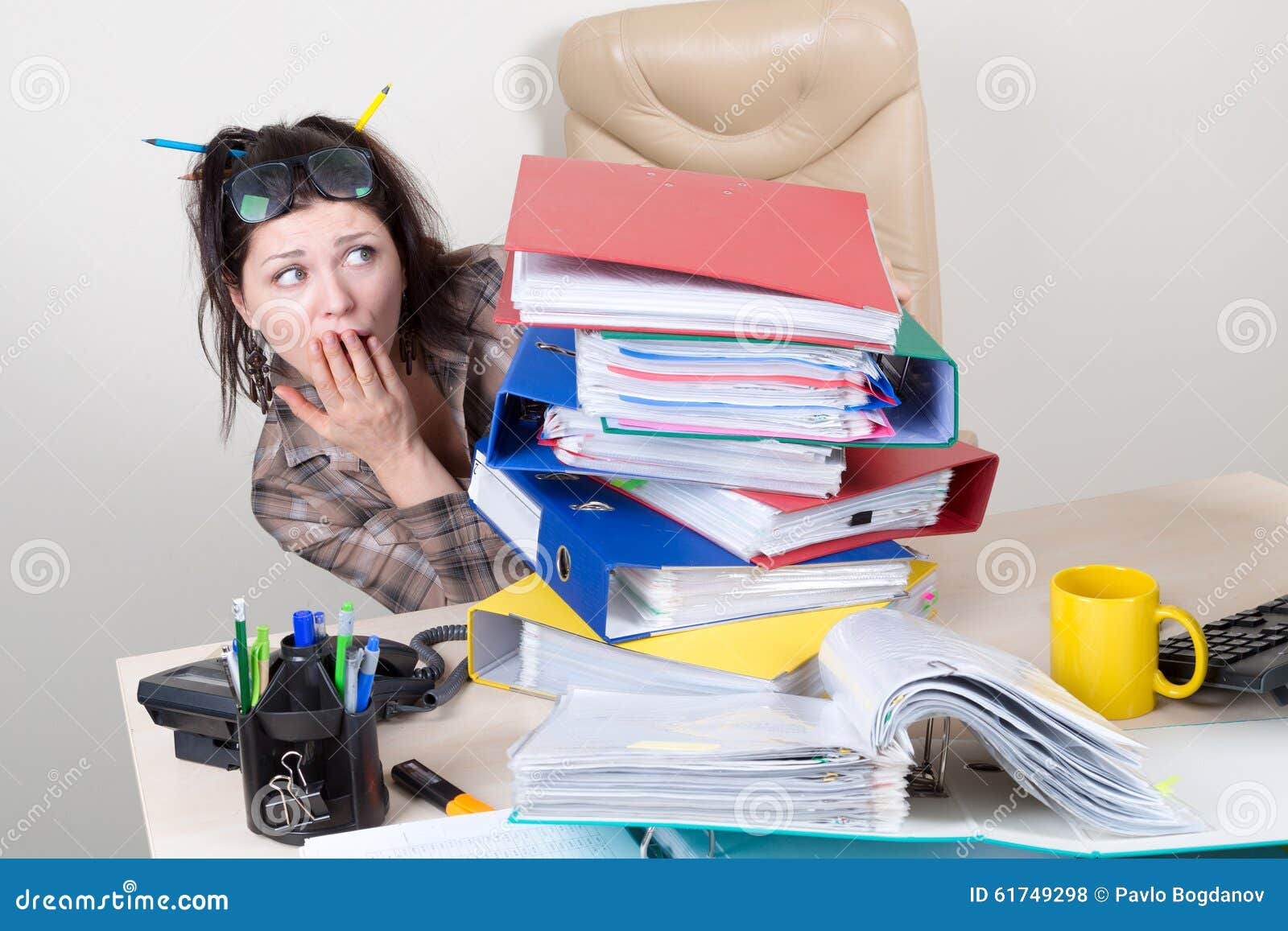 A Lot of Work for Clerk in Office Stock Photo - Image of clerk, college ...