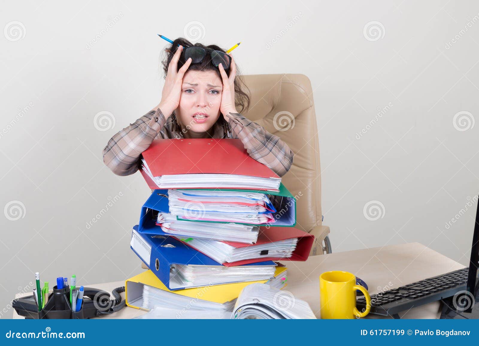 A Lot of Work for Clerk in Office Stock Image - Image of entrepreneur ...